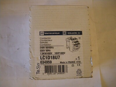 Telemecanique Contactor LC1D18U7 034959 Schneider 7.5kW 230/240VAC ...