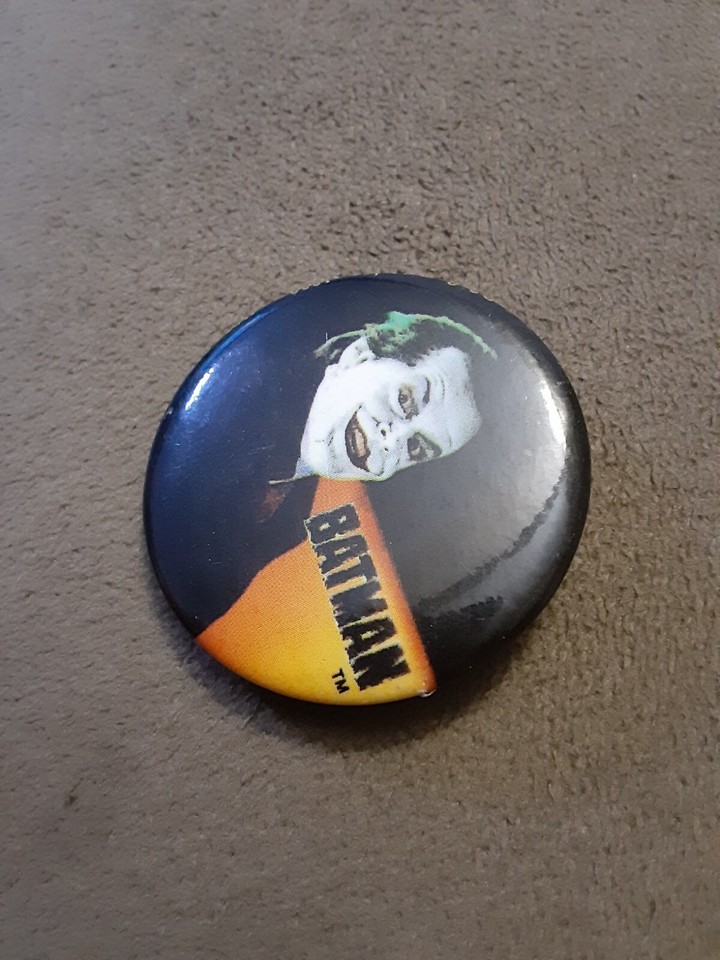 Vintage DC Comics 1989 Batman Movie Pinback Button Pin Jack Nicholson ...