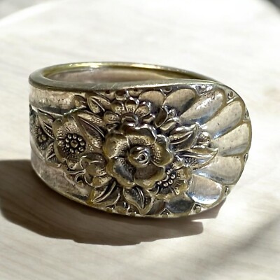 Vintage Sterling Silver Handcrafted Flower Designer Spoon Ring | eBay