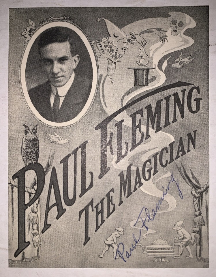 ORIGINAL PAUL FLEMING BOOKPLATE, EX-LIBRIS, MAGIC COLLECTIBLE, MAGICIAN ...