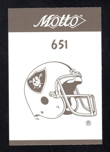 Los Angeles Raiders Oakland Football Vintage 1987 Motto Game Trivia ...