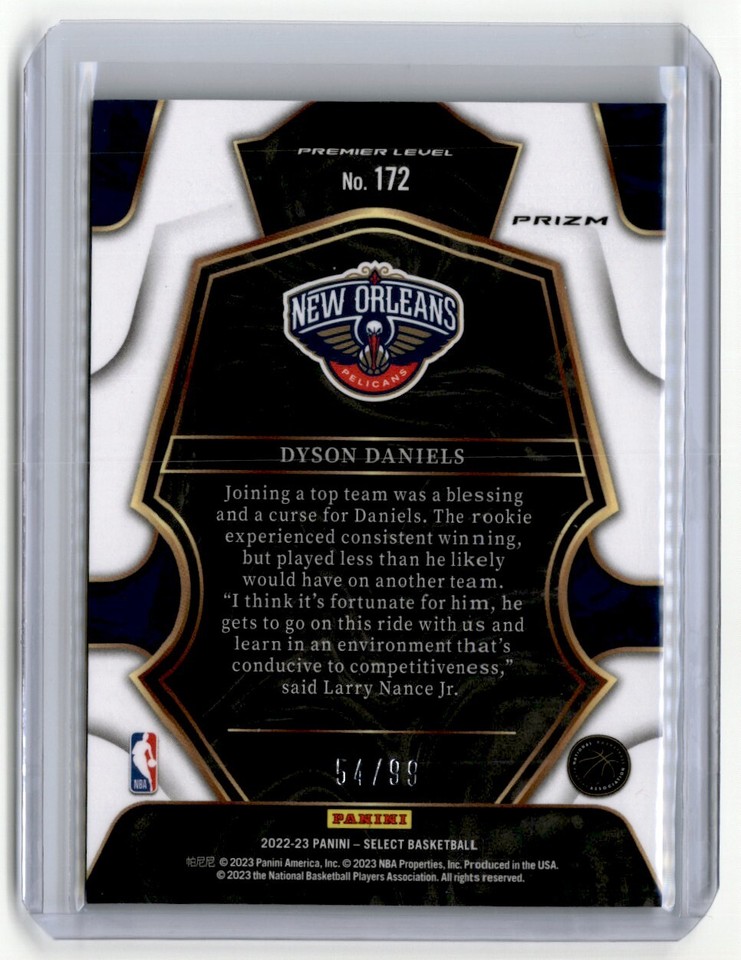 2022-23 Select Light Blue Premier Disco Fast Break Dyson Daniels RC 54/ ...
