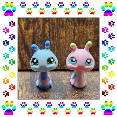 Littlest Pet Shop LPS Authentic #128 & #1446 Boy and Girl Snail set ...