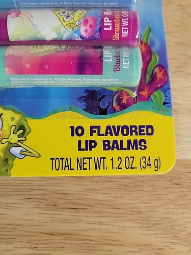 Nickelodeon SpongeBob SquarePants Flavored Lip Balms--10 Pack--Brand ...