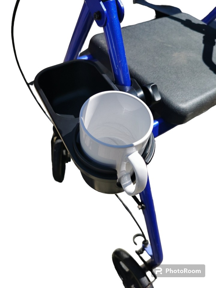 Universal Cup Holder & Tray. Use on Rollator, Walking Frame, Wheelchair ...