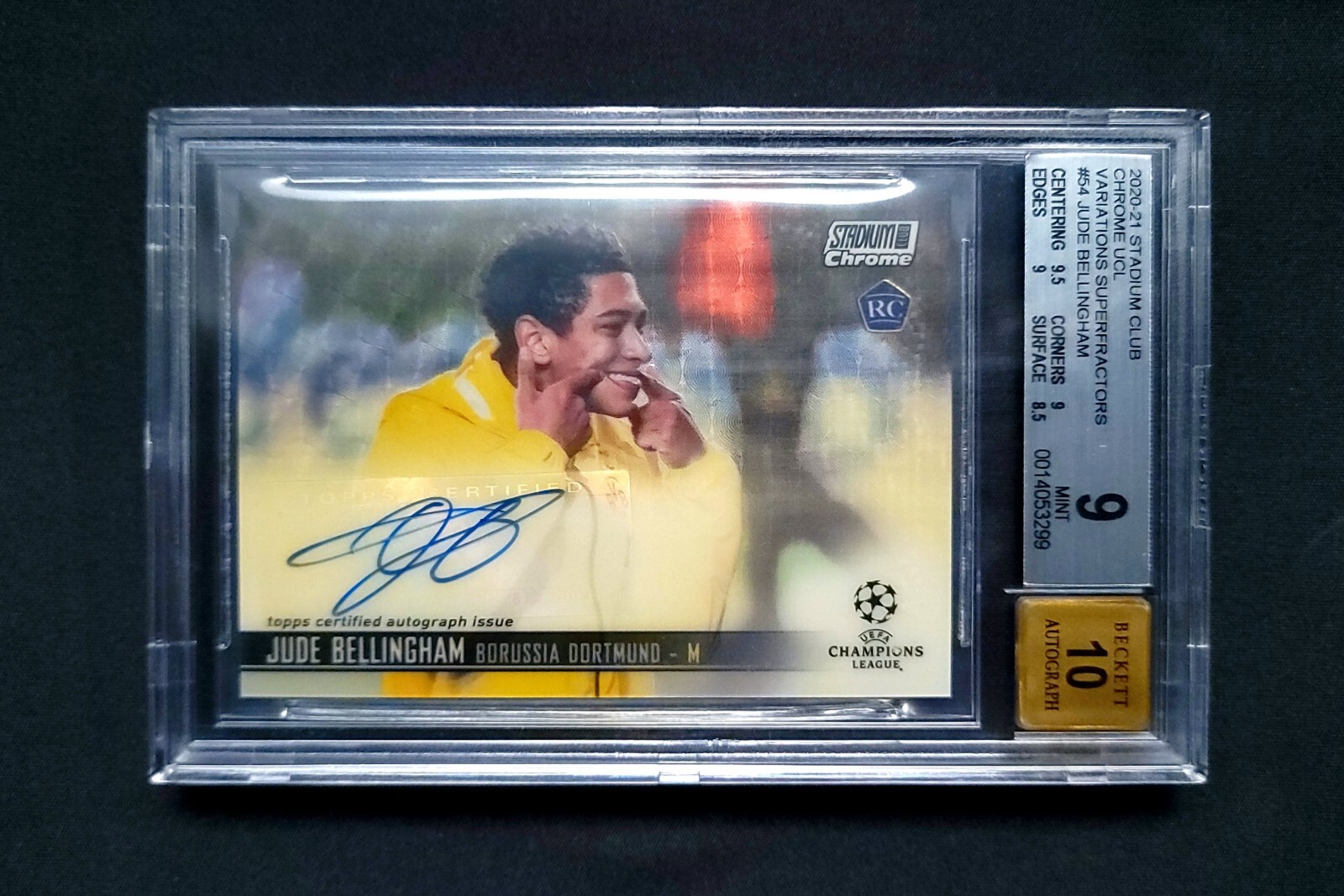 2020-21 Topps Stadium Club Var Superfractor Jude Bellingham RC AUTO 1/1 ...