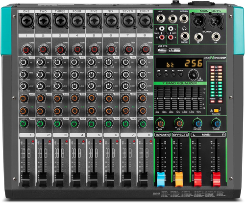 8 Channel Digital USB Professional Audio Mixer Sound Board Console Desk ...
