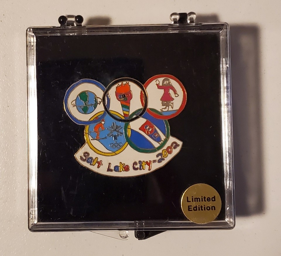 2002 SALT LAKE CITY OLYMPIC CHILD ART OLYMPIC RINGS PIN/PIN RARE!! #RD ...