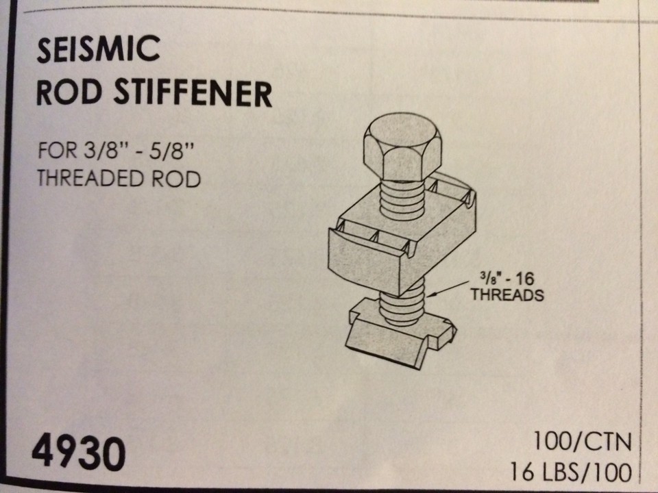 (Qty 10) Seismic Rod Stiffener Nuts for Unistrut Channel #4930 P2486 ...