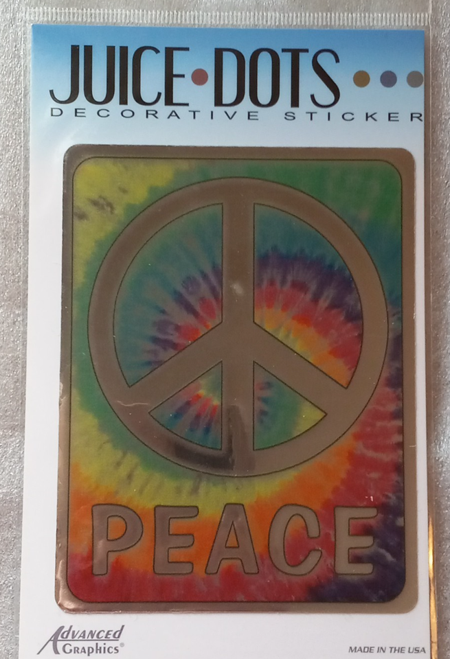 Tie-Dye Peace Symbol Sticker Juice Dots Decorative Approx 4" x 5" NEW ...