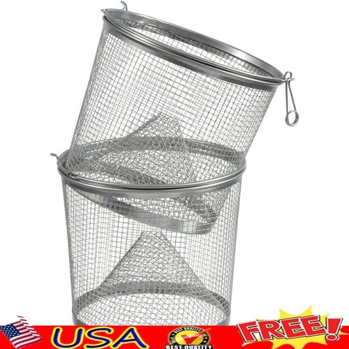 Durable Stainless Steel Minnow Trap Fishing Bait Keeper Floating ...