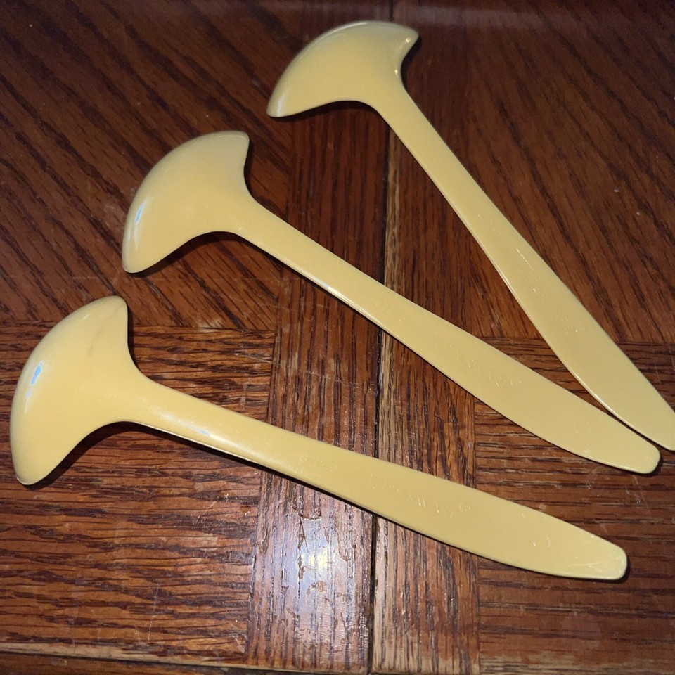Vintage Set Lot 3 Tupperware Mini Ladle Condiment Serving Spoon gold | eBay