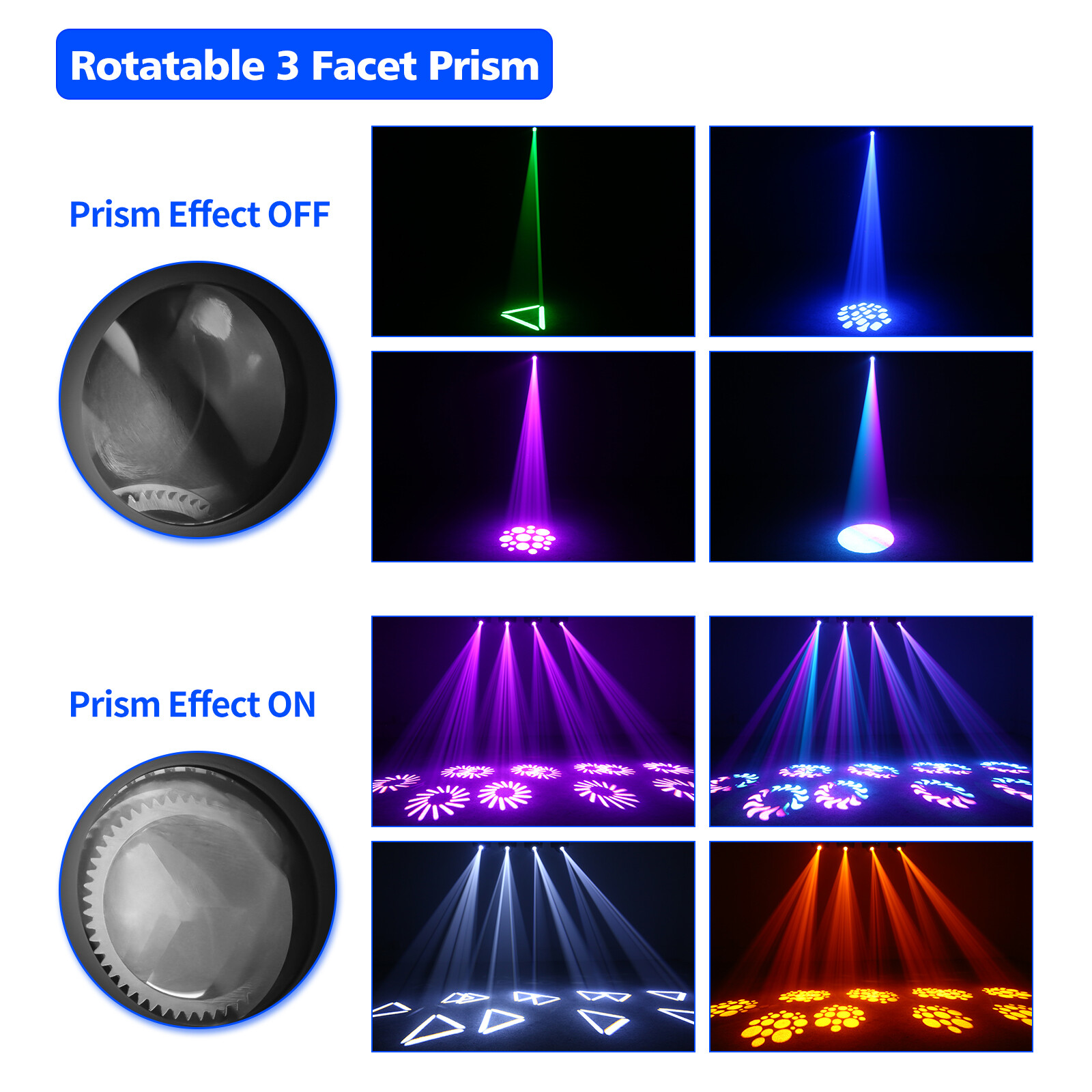 New 120W LED Moving Head Light DMX RGBW Gobo 3 prism Concert Stage Beam Lighting | eBay