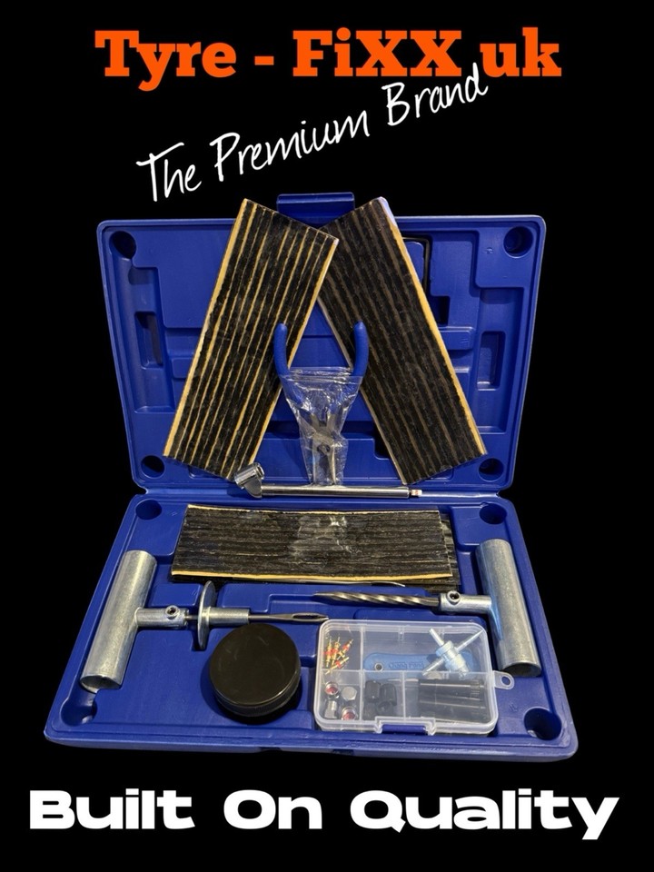 Heavy Duty Tyre Puncture Repair Tool Set Tire Mending Kit Car Motorbike ...