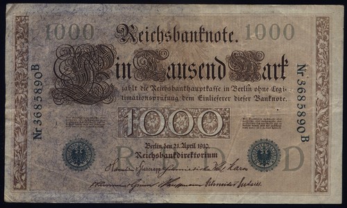 1910 Germany 1000 Mark | eBay