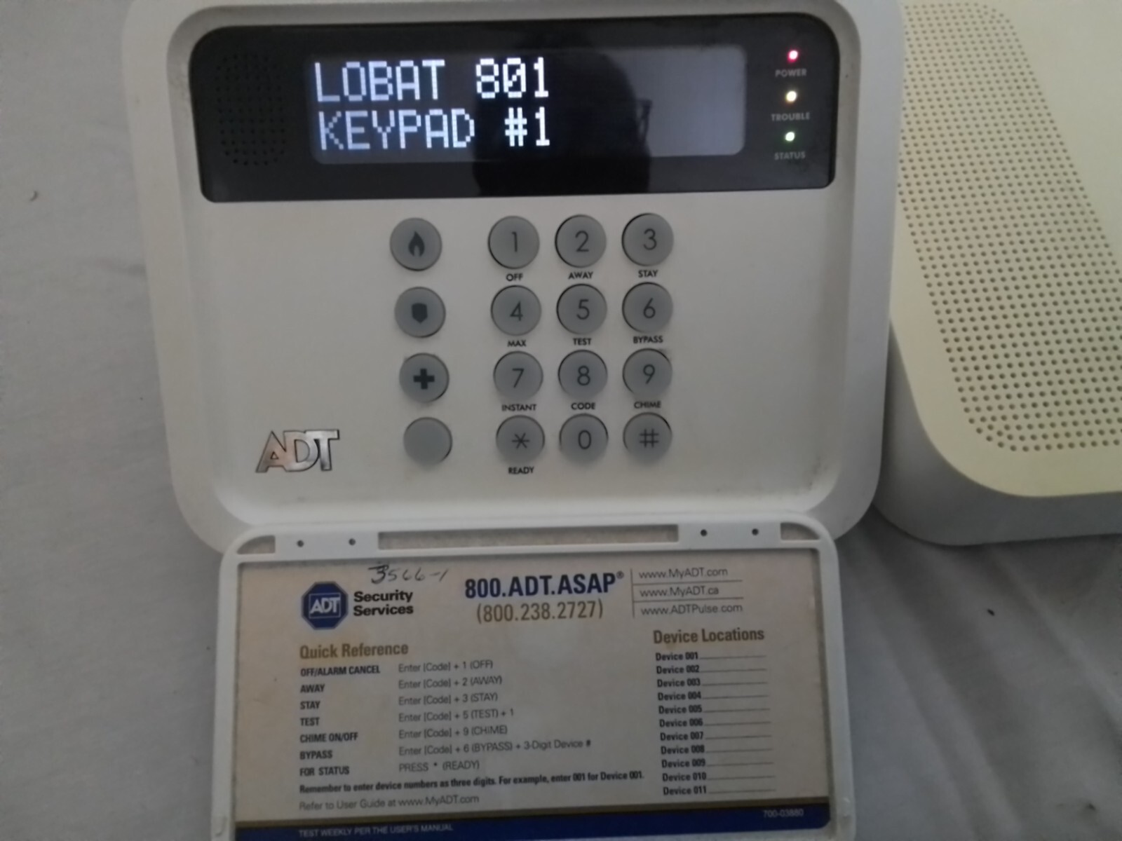 ADT Alarm Keypad Base Honeywell Keypad CRC Panel Alarm System | eBay
