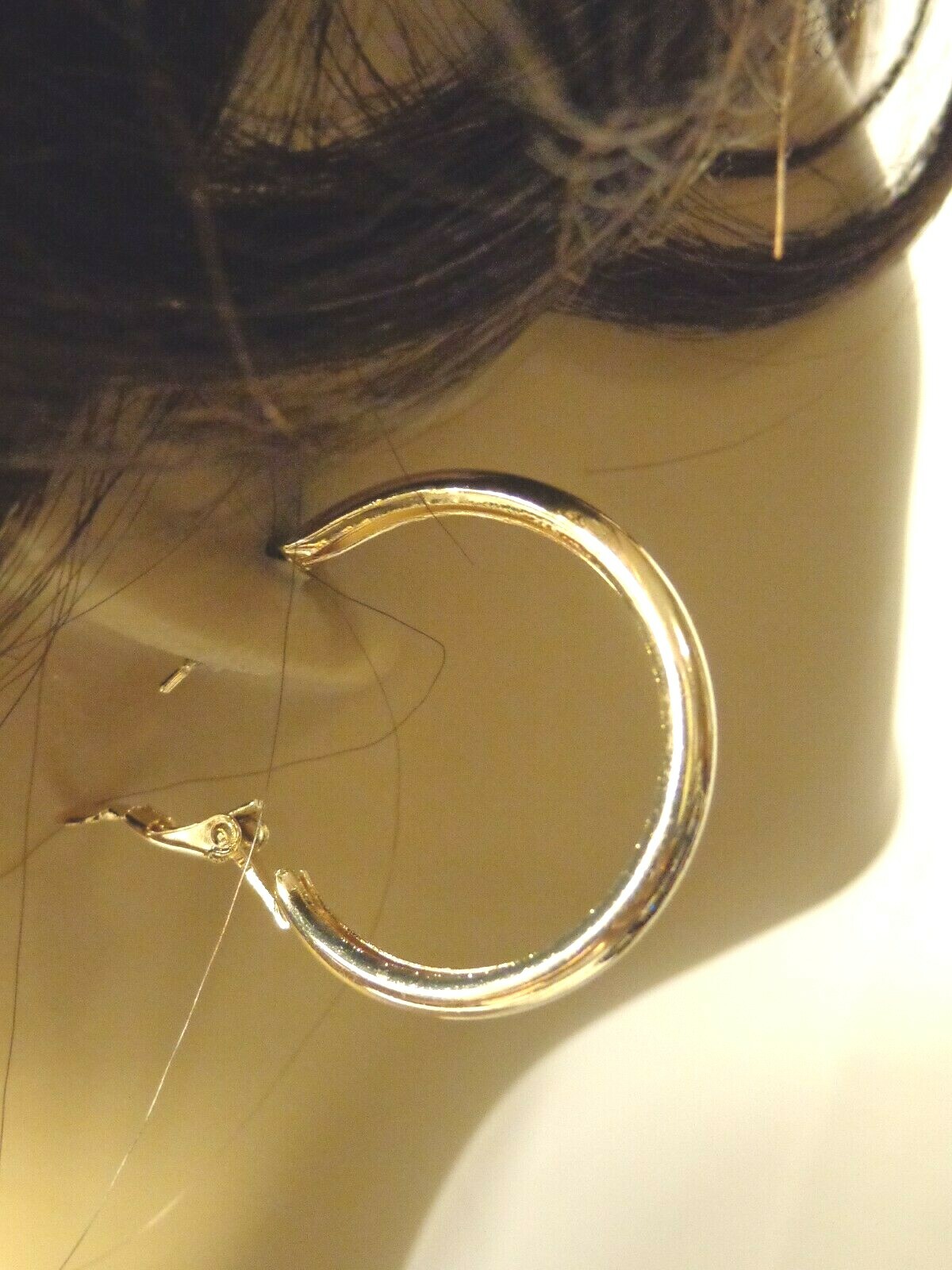 PIPE HOOP EARRINGS GOLD OR SILVER TONE 1 INCH HOOP EARRINGS TUBE ROUND ...