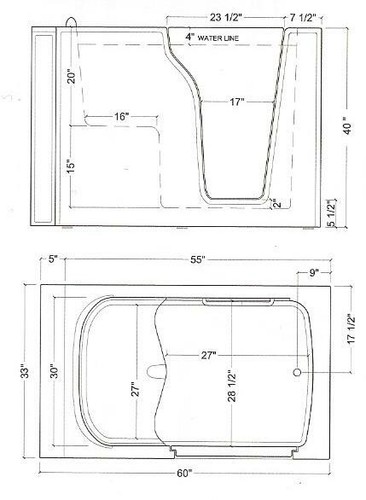 Extra Wide BIG BOY Walk In Tubs A WIDER SEAT white or biscuit W/free ...