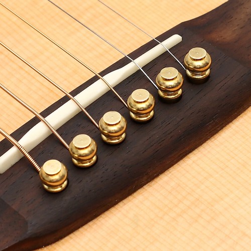 6pcs Guitar Fittings Solid String Pegs Guitar Bridge Pins Pure Copper ...