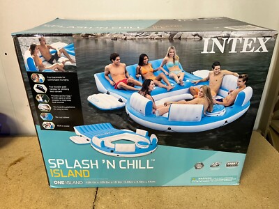 Intex Inflatable Splash N Chill Island Raft Float Lounger for Adults ...