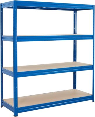 BiGDUG Heavy Duty Garage Shelving Unit - 177cm Height - 4 Tier Blue ...