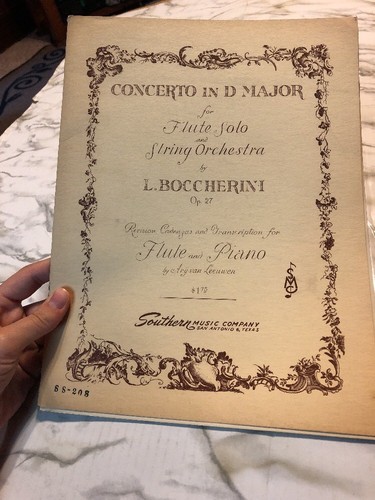 Concerto in D Major for Flute Solo and String Orchestra Boccherini OP ...