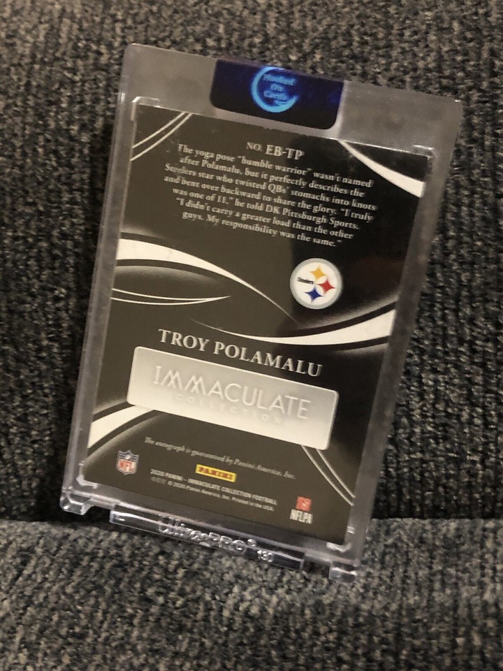 Troy Polamalu Panini 2020 Immaculate Eye Black Auto Signature #/25 | eBay