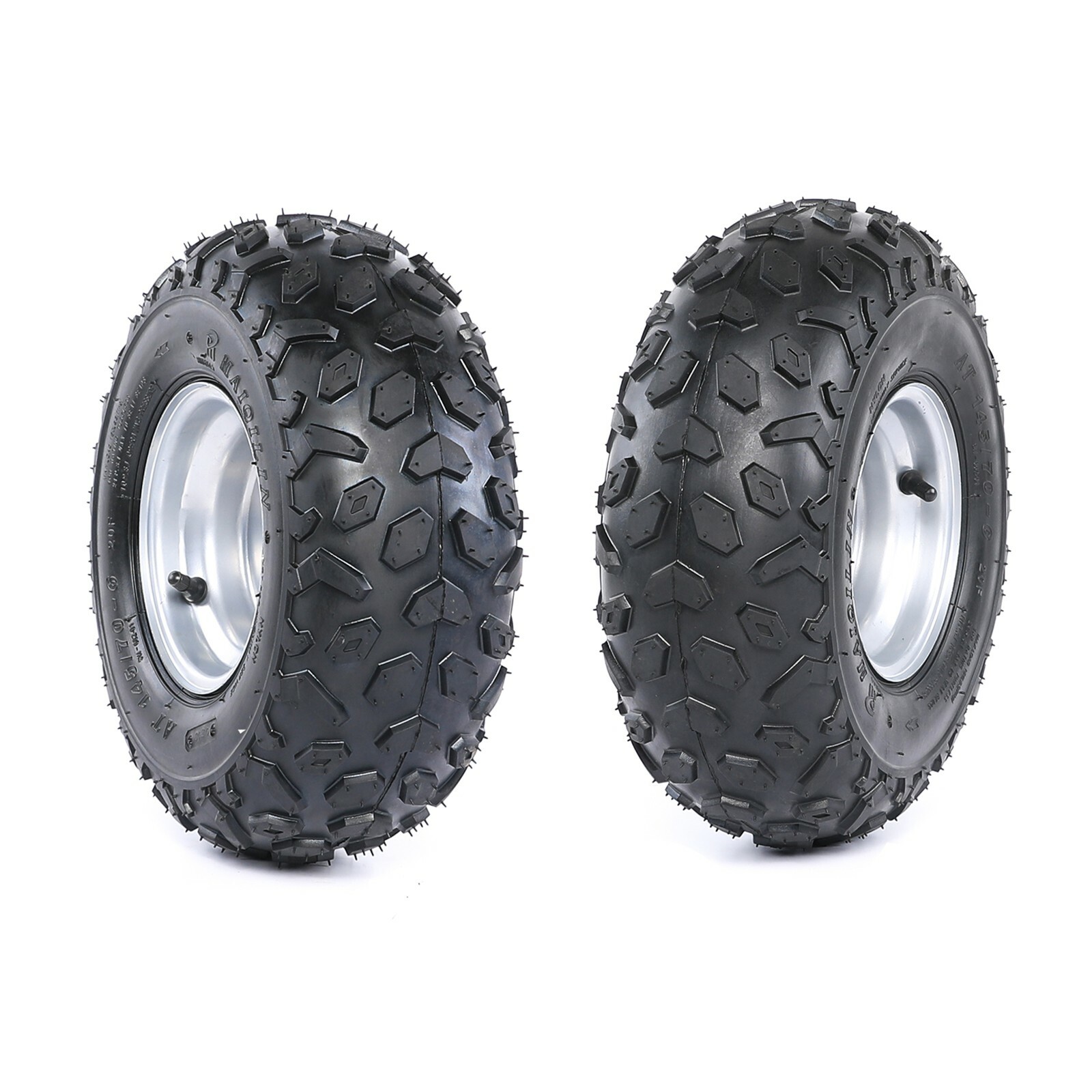 2pcs 145/70-6 Tire 3 Stud Rim Wheel ATV Quad Go kart Mini Bike Coolster ...