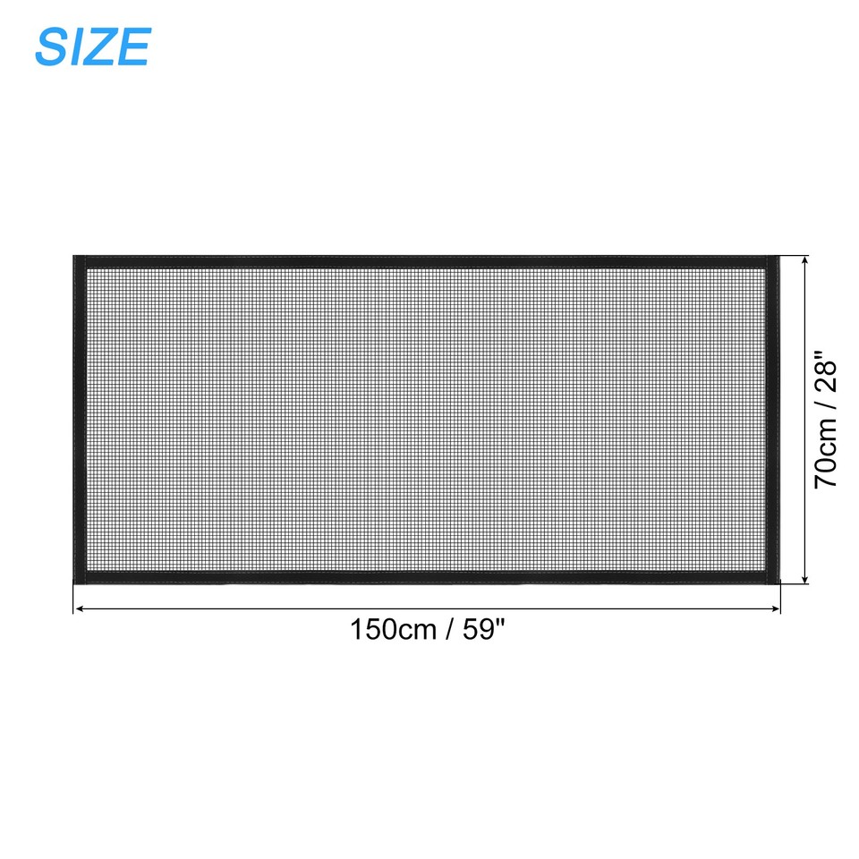 Window Screen Mesh, 28" x 59" Fiberglass Net Mesh Black Frame Hook and ...