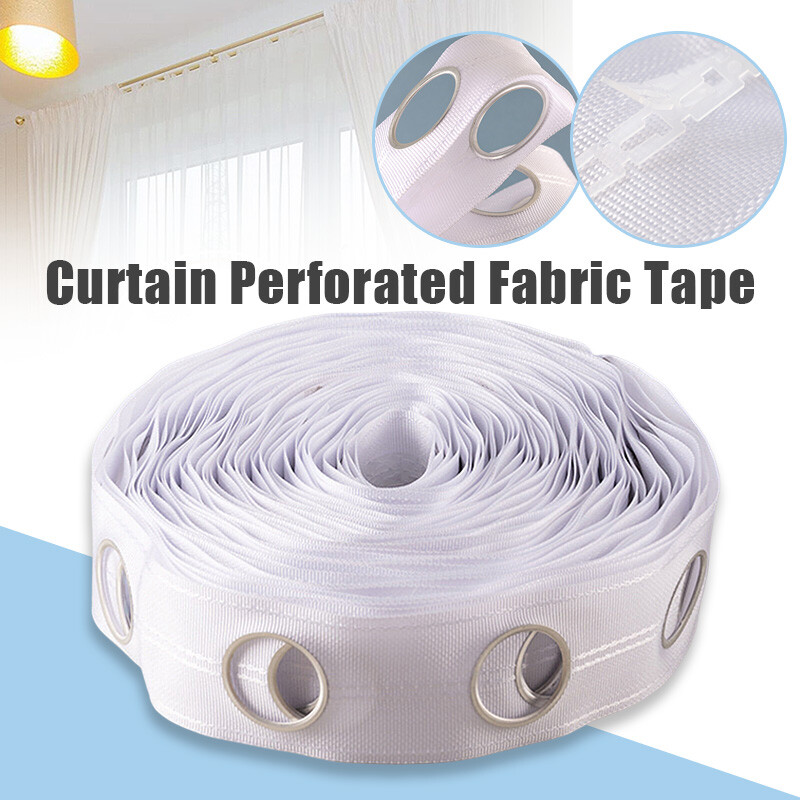 10M Curtain Heading Tape with 80 Round Eyelet Rings for Curtain Blinds ...