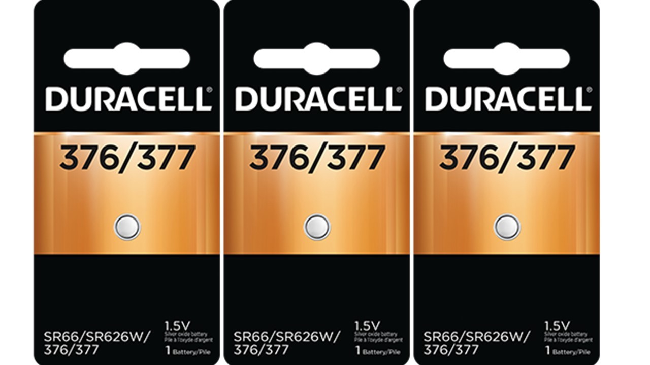 3 x 376 Duracell Button Cell Batteries (377, 376, AG4, SR626SW, SR66 ...