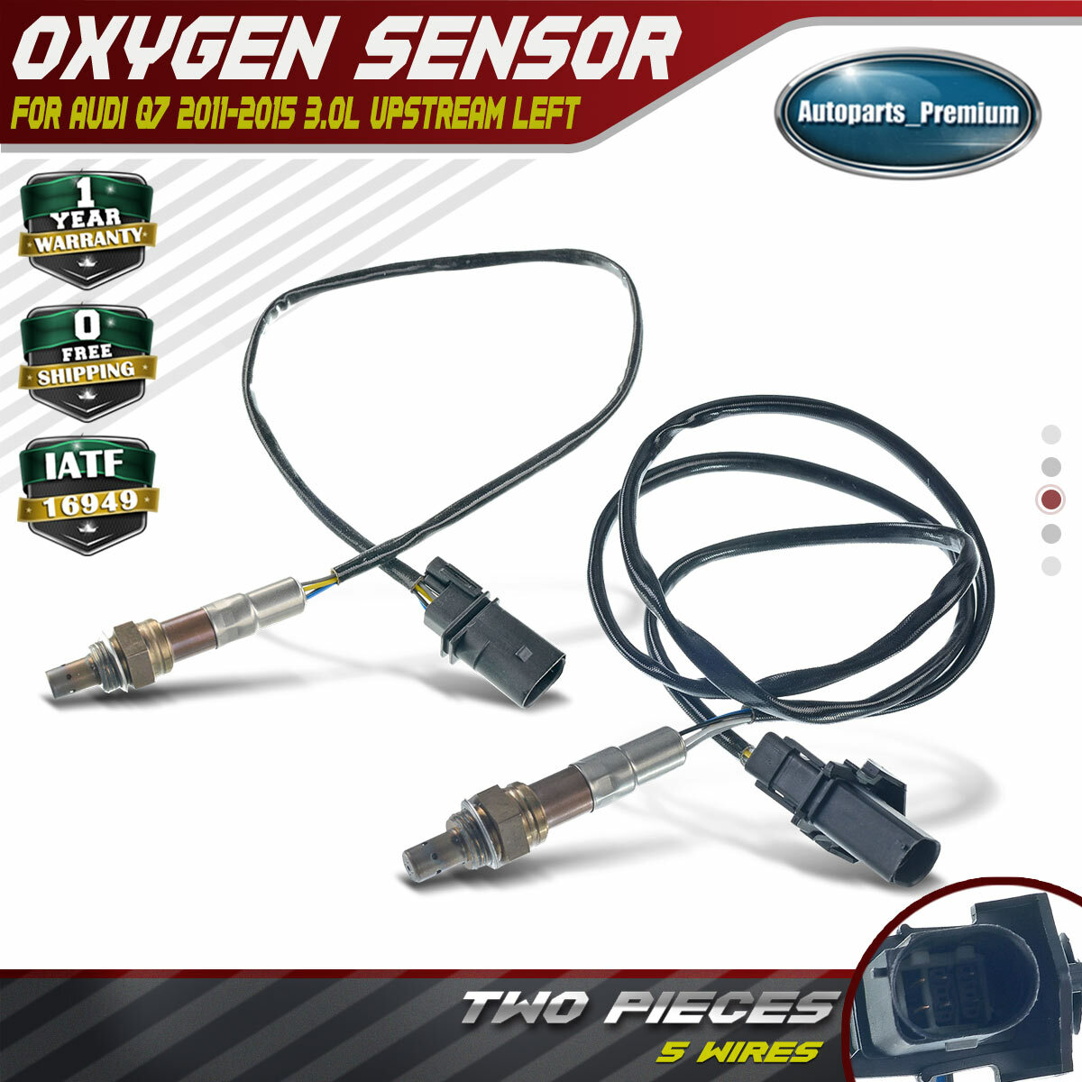 2x Upstream Left & Right O2 Oxygen Sensors for Audi Q7 2011-2015 ...