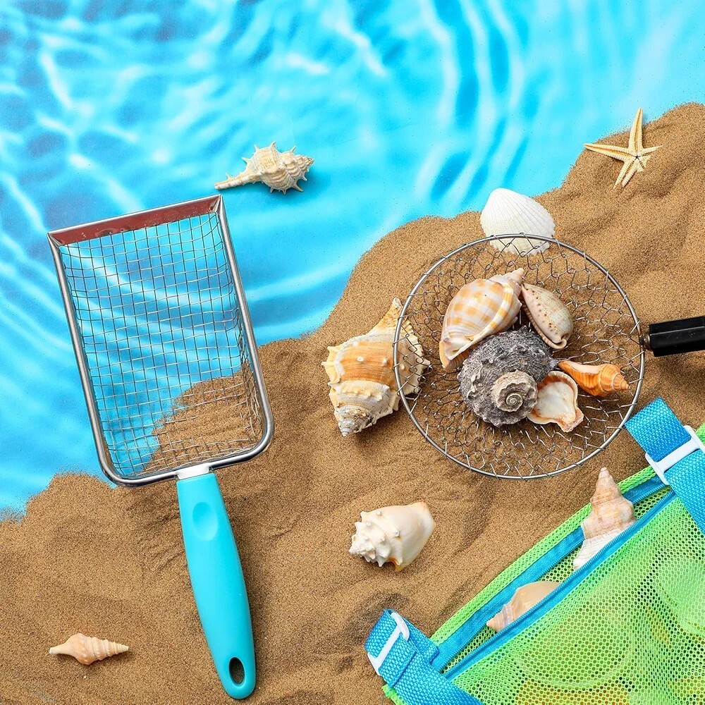 Kids - 9pcs Shelling Tools for Beach Include Sand Sifter, Pole, Bag Beachcombing | eBay
