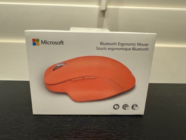 NEW--Microsoft ORANGE Bluetooth Ergonomic Mouse w/Thumb Rest & Precise ...