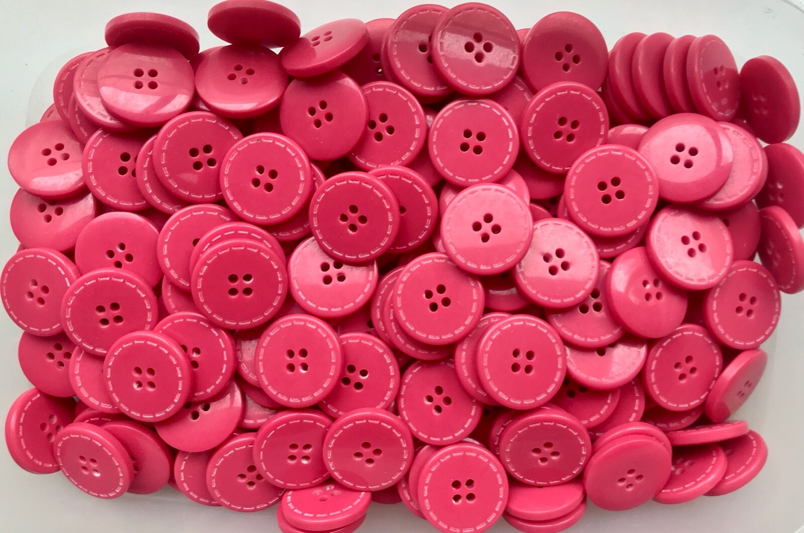 23mm 36L Dusky Pink Stitch Detail Polished 4 Hole Button Buttons W201 ...