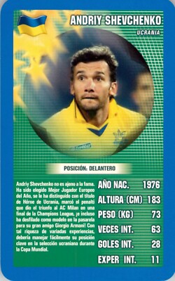 2006 WORLD FOOTBALL STARS Ukraine Card ANDRIY SHEVCHENKO | eBay Australia
