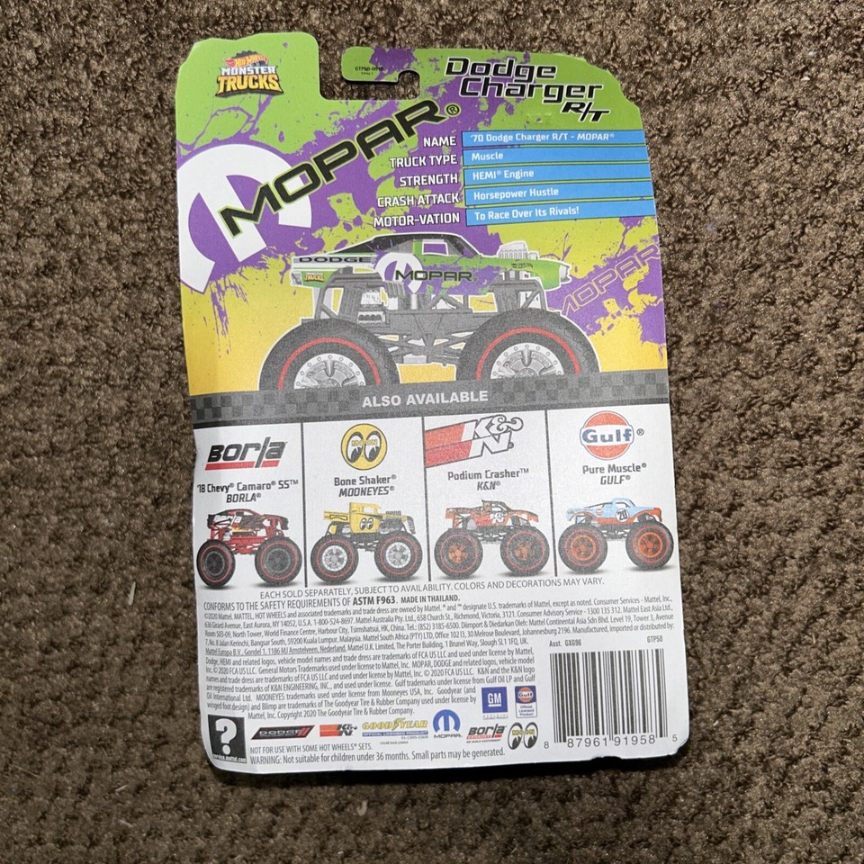 Monster Jam Monster Truck - Metal Die Cast 1:64 - Molar Dodge Charger R ...