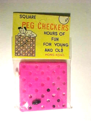 Vintage NOS Square Peg Checkers pocket game made in Hong Kong | eBay