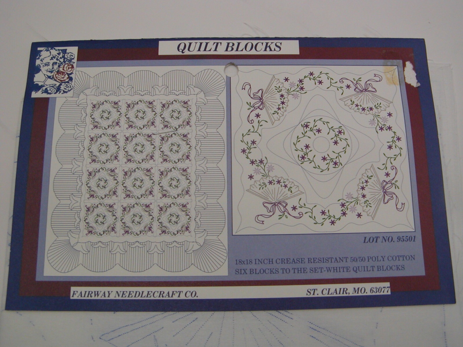 NEW FAIRWAY NEEDLECRAFT 18" X 18" QUILT BLOCKS 6 BLOCKS #95501 | eBay