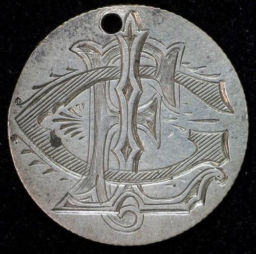 1876 Love Token Fancy Engraved "CLF", "FLC", "LCF" Seated Dime Silver ...