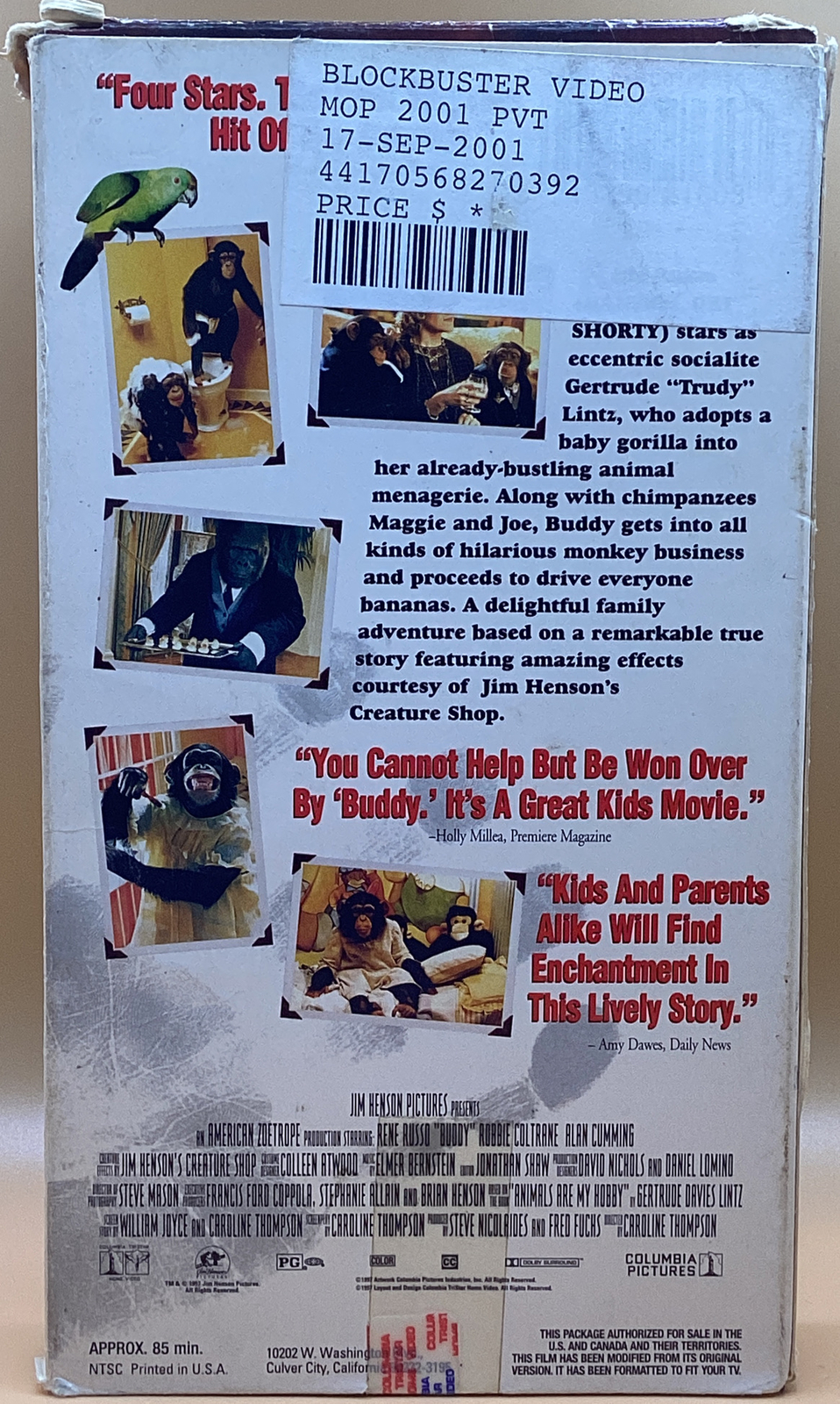 Buddy VHS 1997 Jim Henson Former Blockbuster Rental **Buy 2 Get 1 Free ...