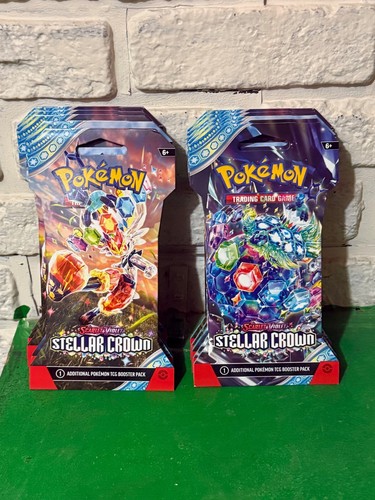 Pokemon TCG Stellar Crown Sleeved Booster Pack - Lot of 10 Sleeved ...