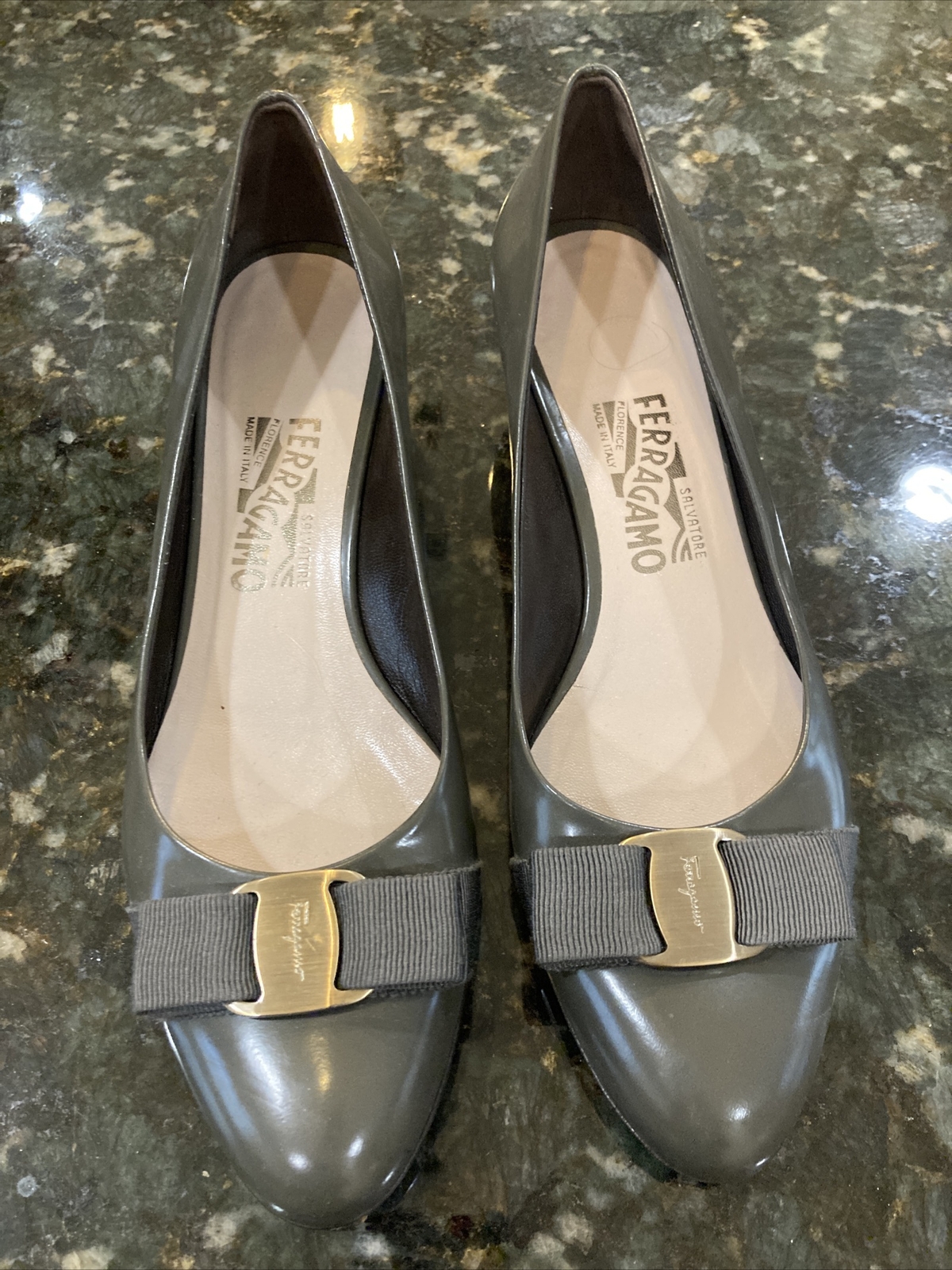 FERRAGAMO WOMENS SHOES SIZE 9 2A GREY MADE IN ITALY | eBay