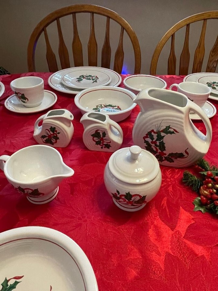 Fiestaware Holly & Ribbon Christmas Dinnerware set and Hostess sets | eBay