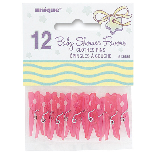Pink Baby Shower Theme Baby Clothes Pins - Pack of 12 | eBay UK