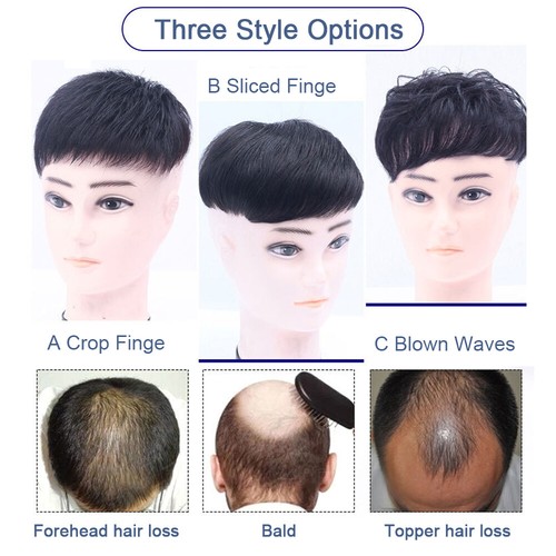 100% Human Hair Toupee for Men Handmade Headspin Clip in Hair Topper ...