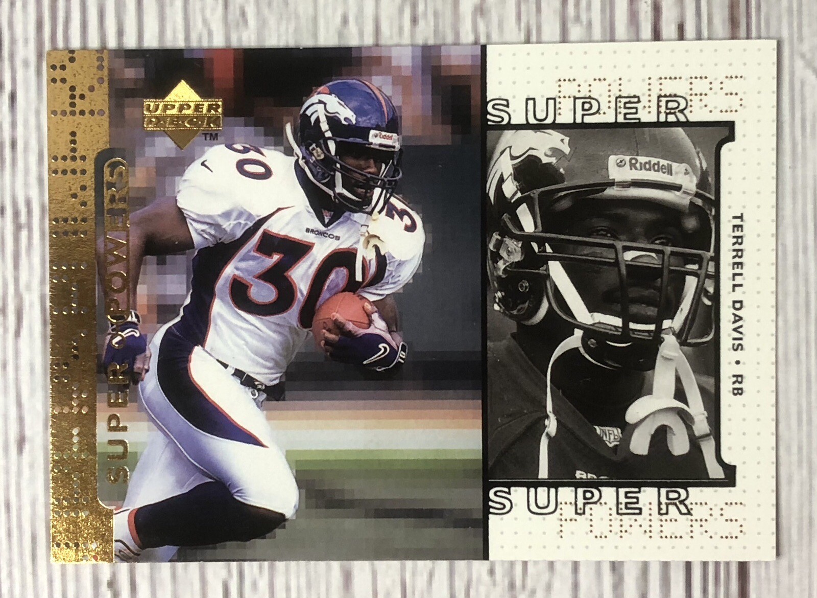 1998 Upper Deck Super Powers Denver Broncos Football Card #S30 Terrell ...