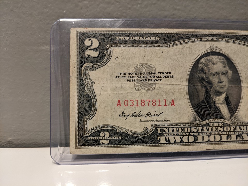 Original 1953 $2 Dollar Bill USD Red Seal Rare | eBay