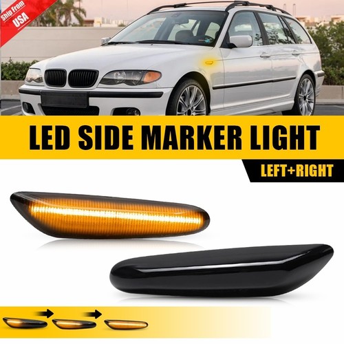 Dynamic LED Side Marker Turn Signal Light Smoked For BMW E82 E88 E46 ...