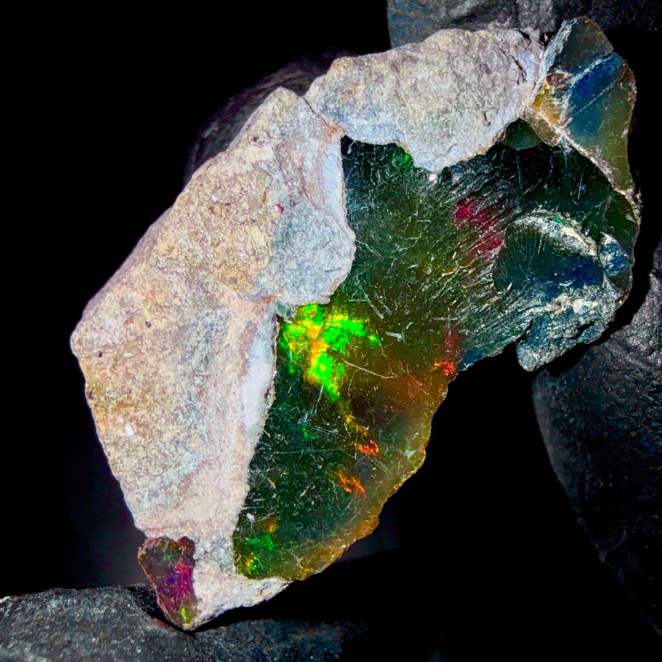 Gemma Di Opale, Opale Nero Etiope Grezzo, Opale Naturale In Rame 16 Ct ...